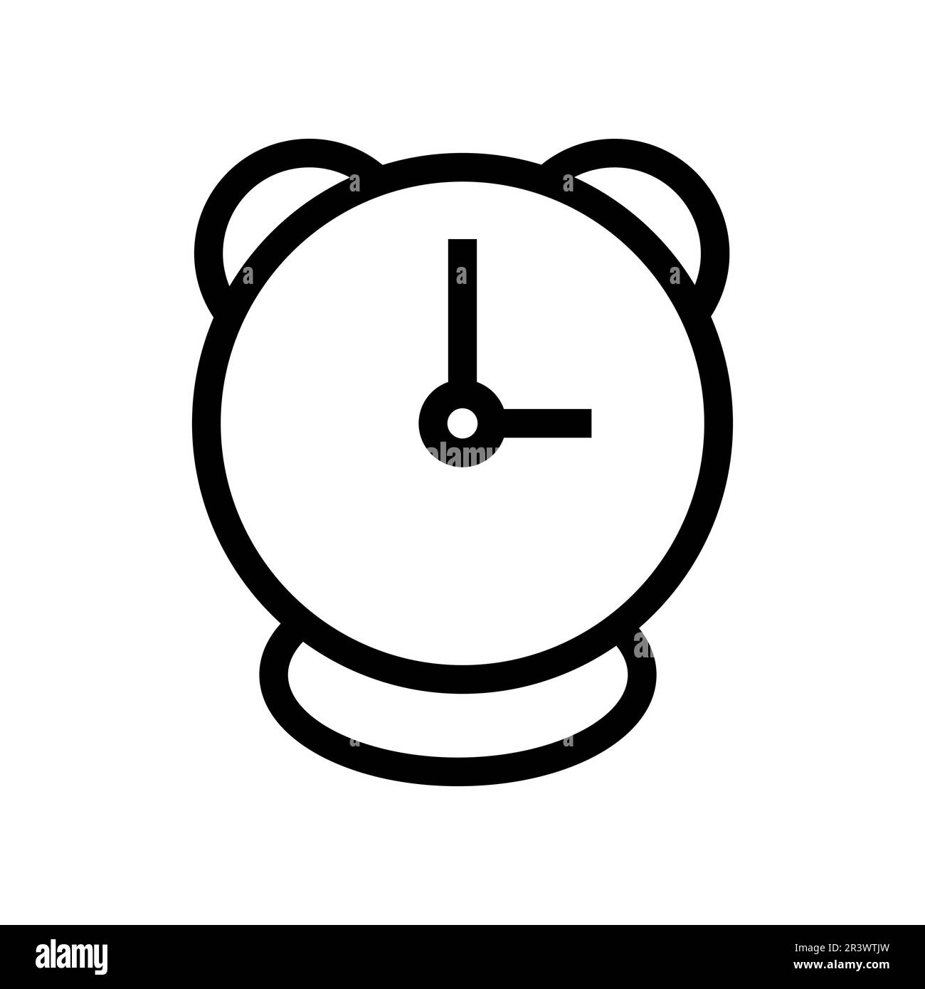 Alarm clock Lineal Icon Symbol Vector. Black Outline Alarm clock Icon ...