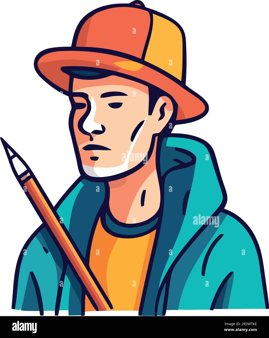 One man writing hand pen Stock Vector Images - Alamy