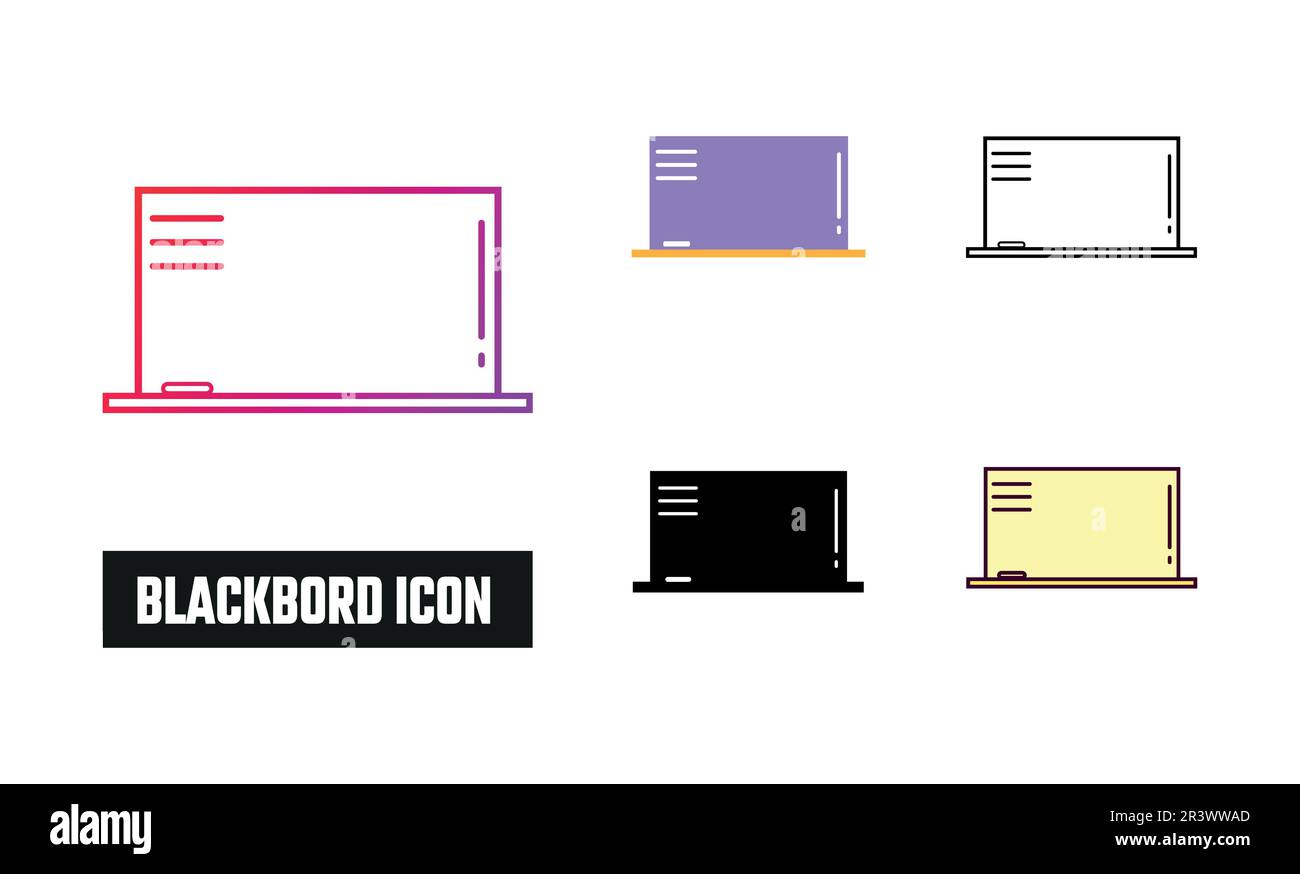 Blackboard Icon Set Vector Illustration Stock Vector Image & Art - Alamy