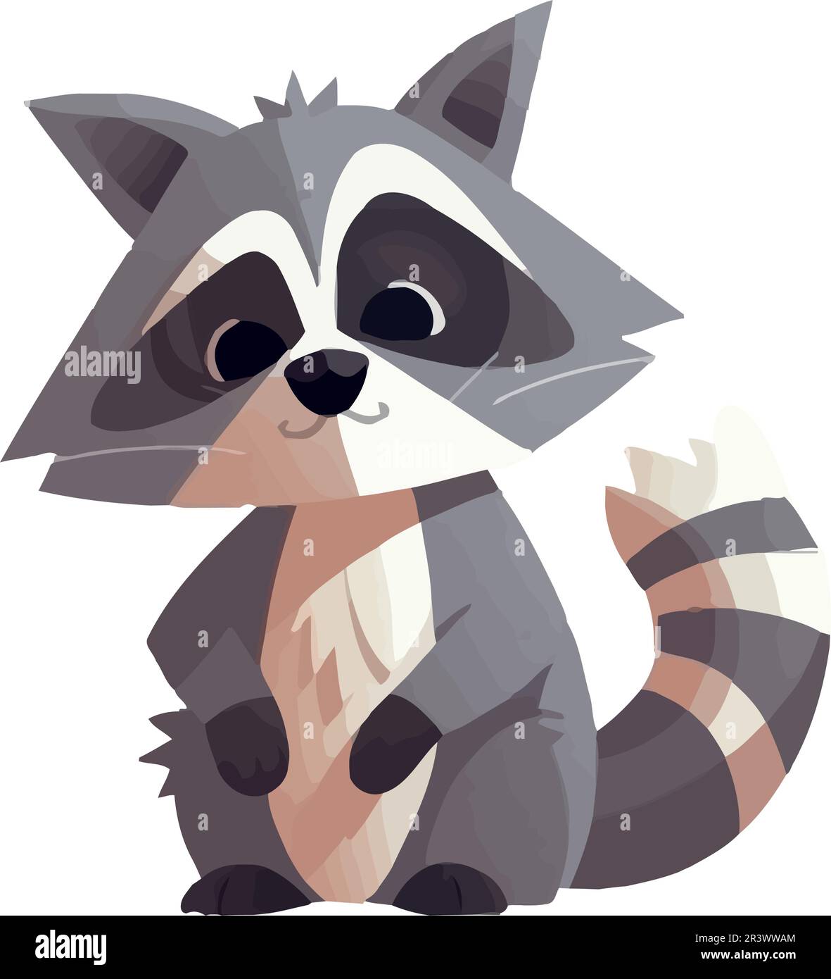Cute fluffy raccoon in Stock Vector Images - Alamy