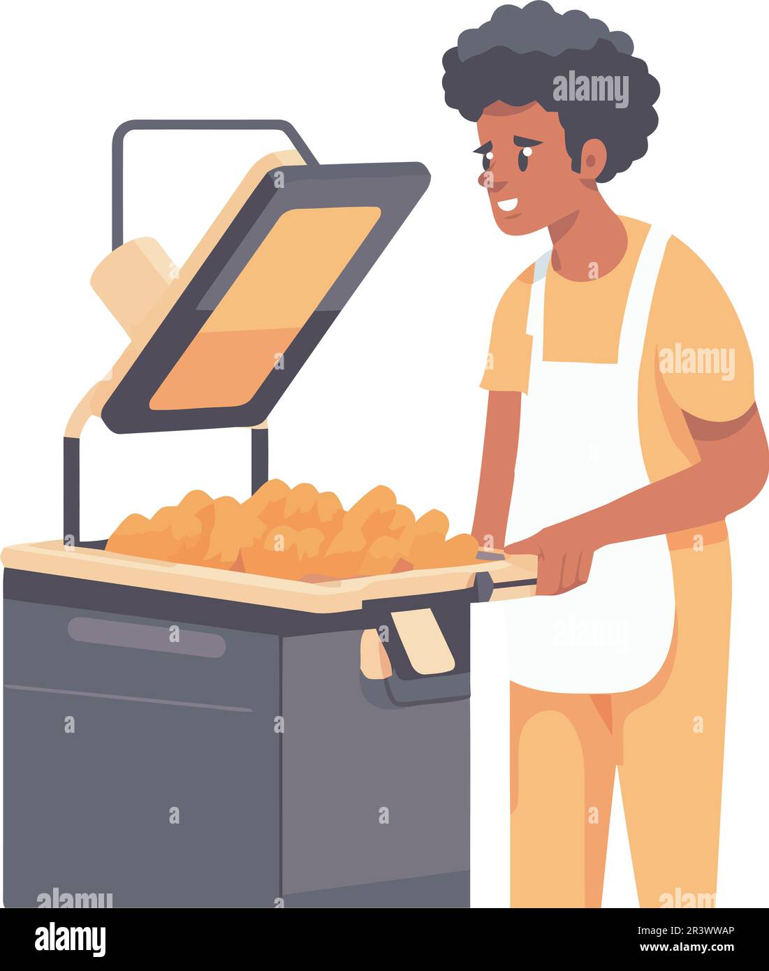 Man frying food in Stock Vector Images - Alamy