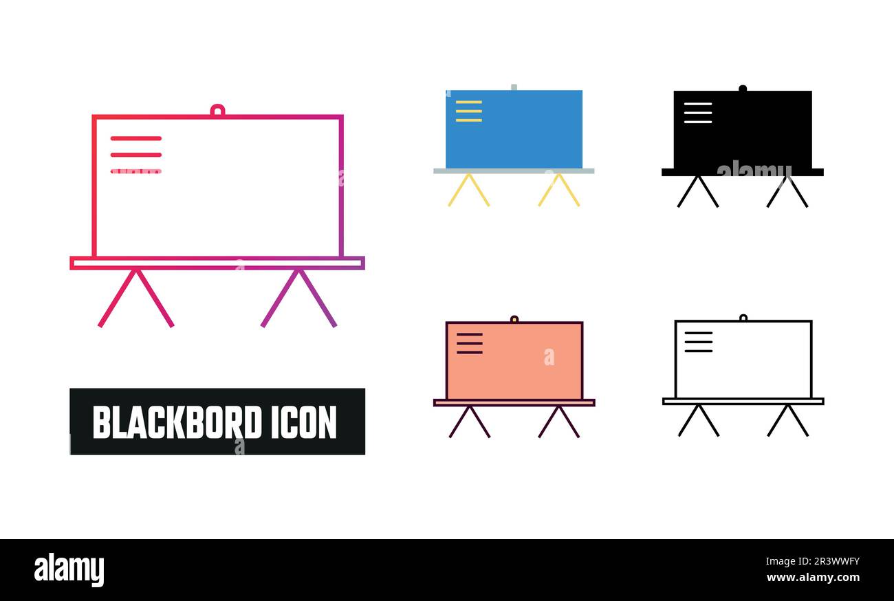 Blackboard Icon Set Vector Illustration Stock Vector Image & Art - Alamy