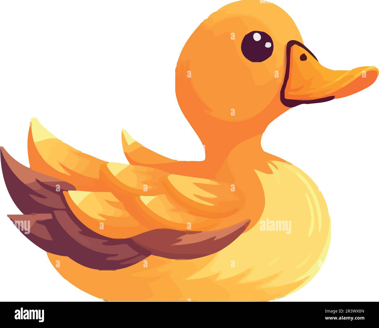 Cute Duckling With Yellow Feathers Stock Vector Image And Art Alamy