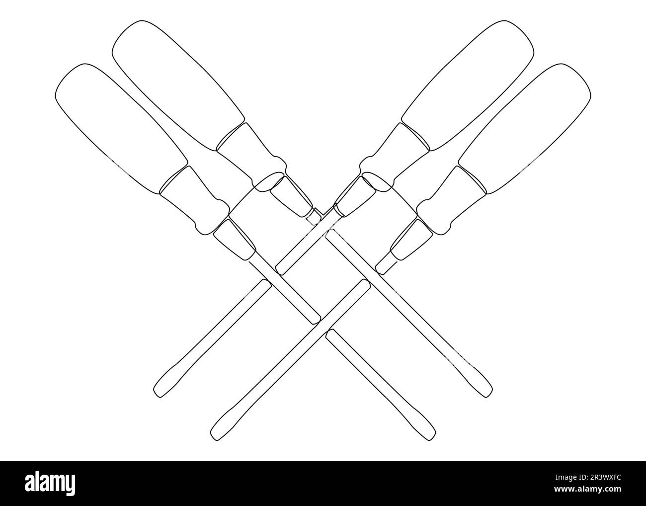 One continuous line of Screwdriver. Thin Line Illustration vector ...