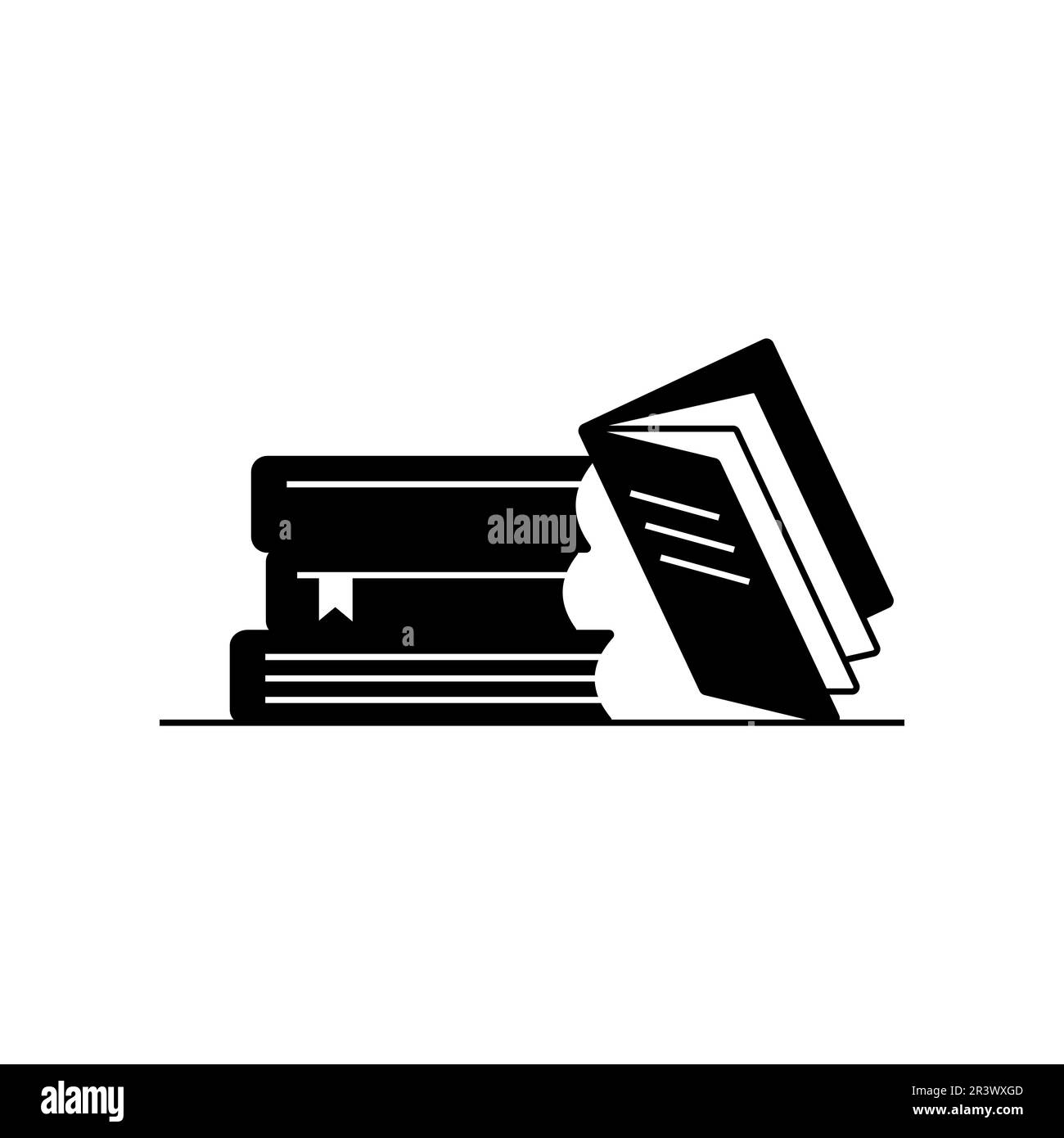 Book Fill Icon Symbol Vector. Black Glyph Book Icon Stock Vector Image ...