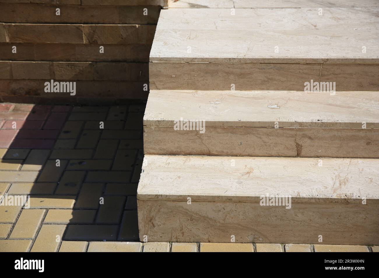 Beautiful concrete stairs near stone pavement outdoors Stock Photo - Alamy