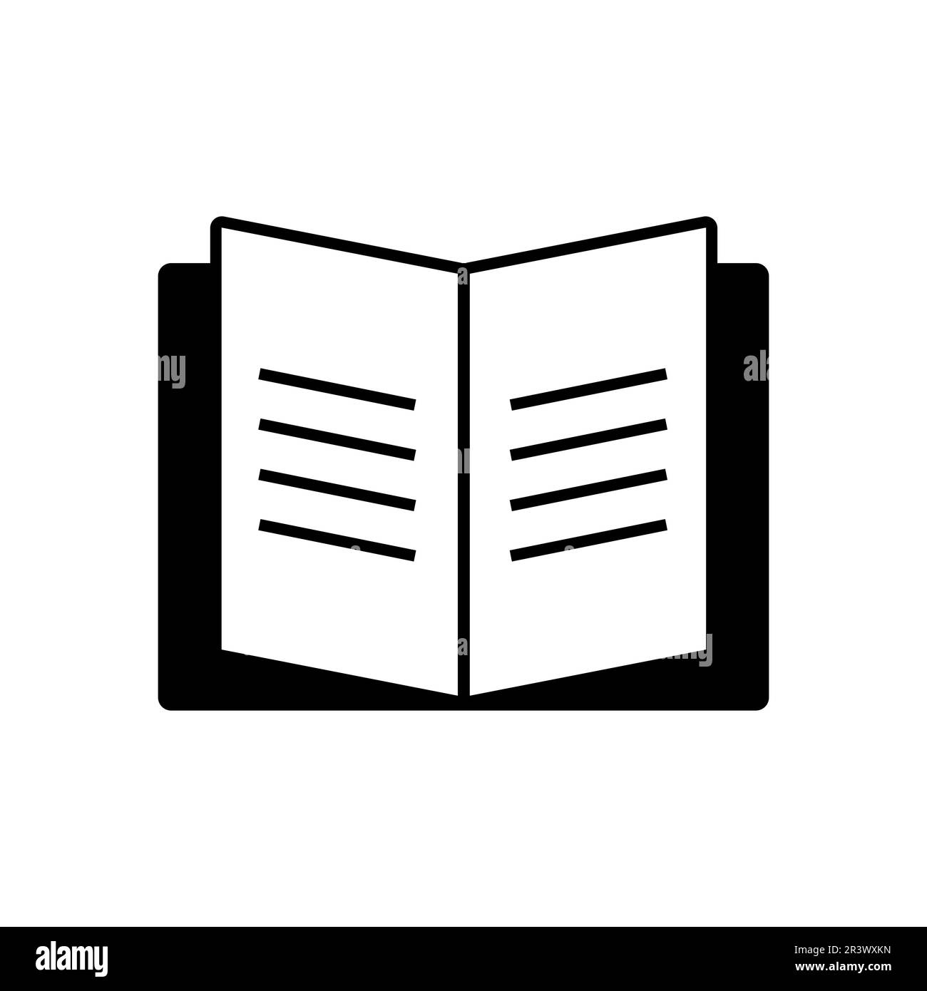 Book Fill Icon Symbol Vector. Black Glyph Book Icon Stock Vector Image ...