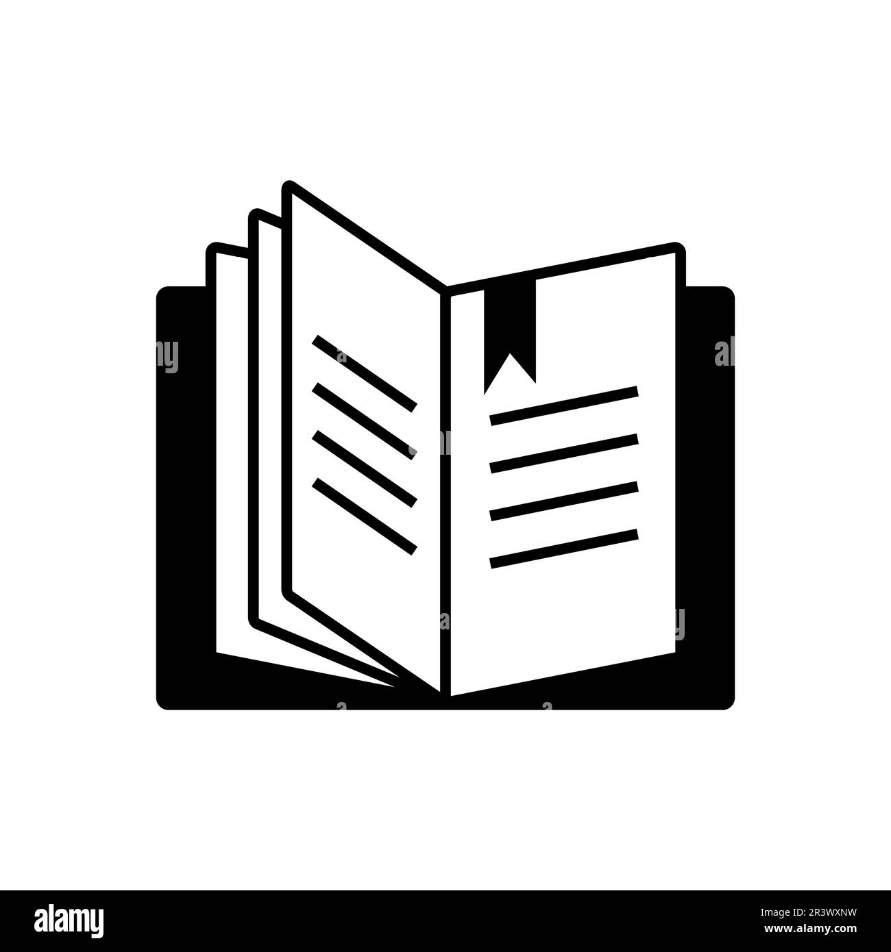Book Fill Icon Symbol Vector. Black Glyph Book Icon Stock Vector Image ...