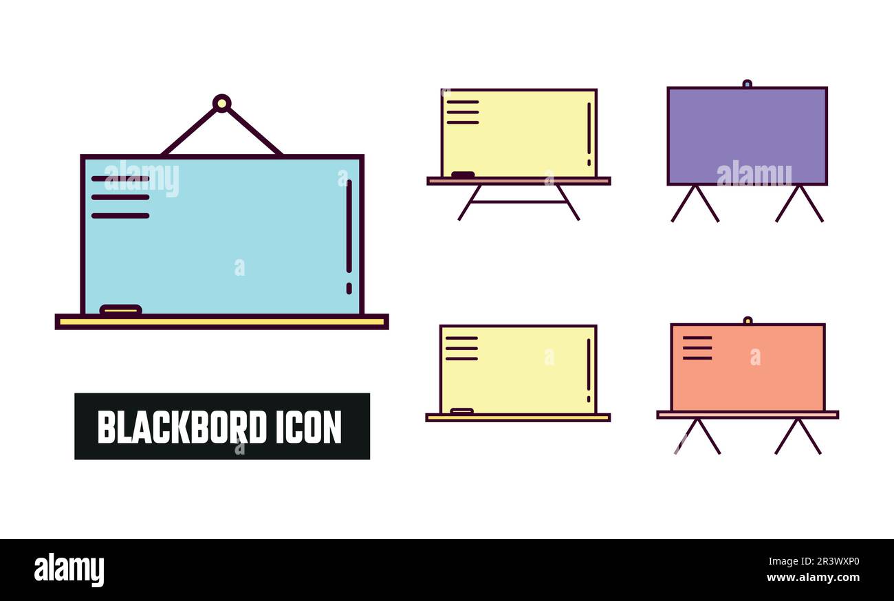 Blackboard Icon Vector Illustration. Blackboard Lineal Color Icon Stock ...
