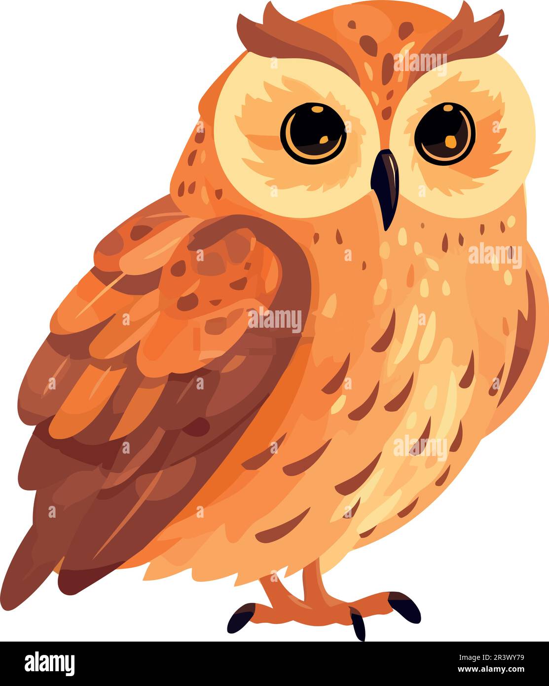 Yellow eagle owl with sharp beak Stock Vector Image & Art - Alamy