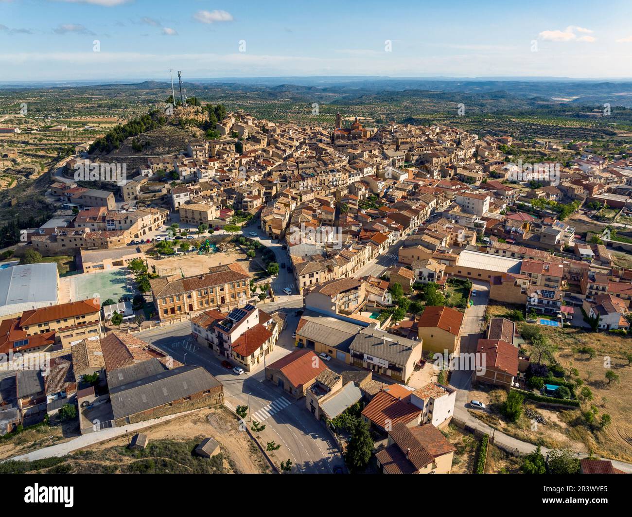 The town of Calaceite, in the province of Teruel, Aragon, Spain. side ...