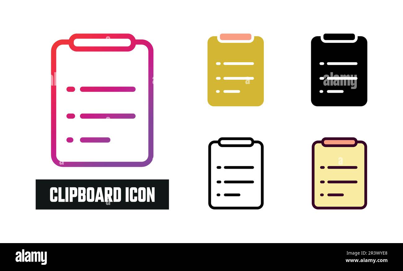 Clipboard Icon Set Vector Illustration Stock Vector Image & Art - Alamy