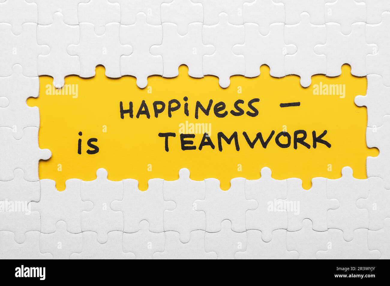 Recruitment concept. Phrase Happiness Is Teamwork surrounded by ...