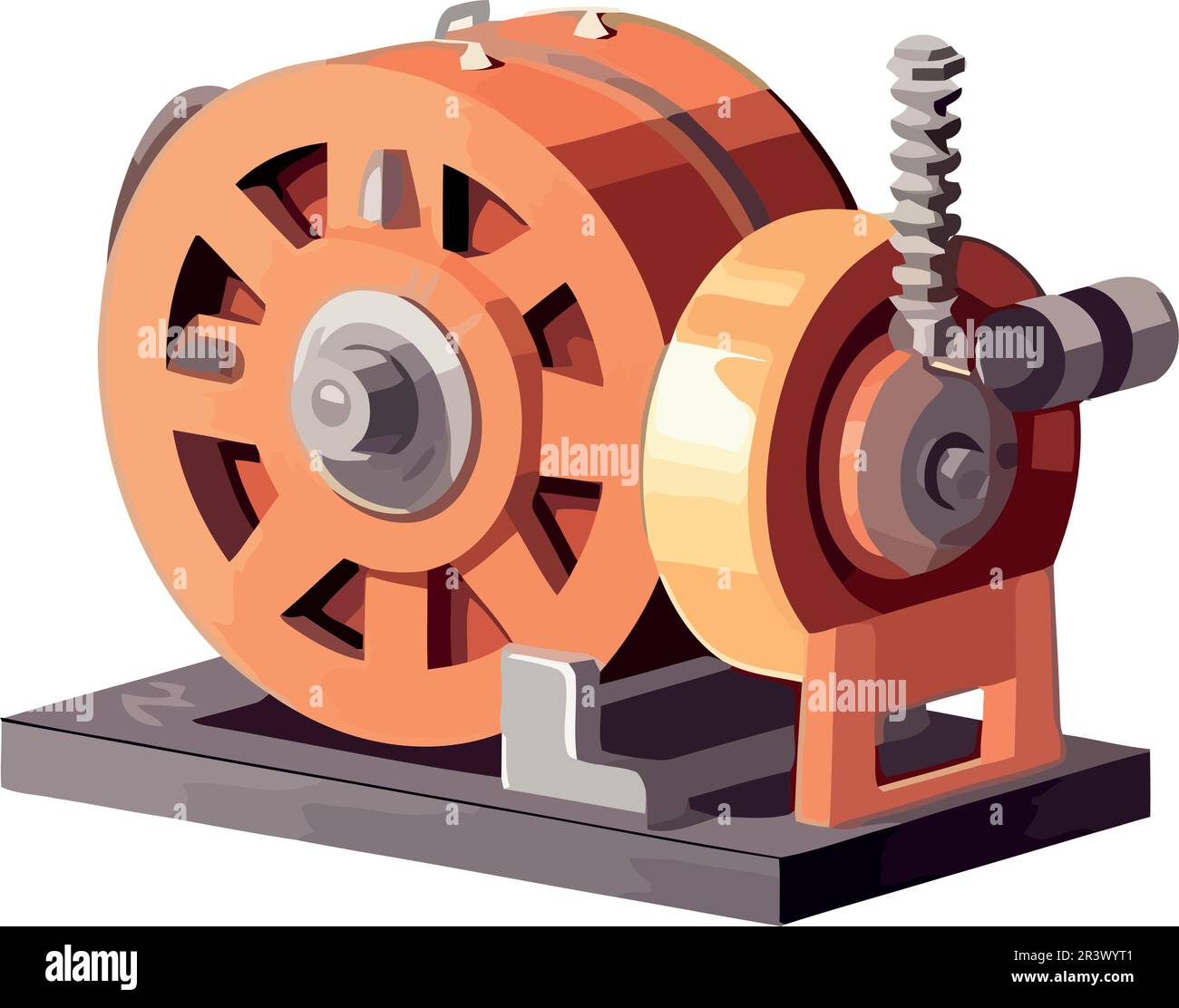 Heavy machinery turning steel wheels in factory Stock Vector Image ...