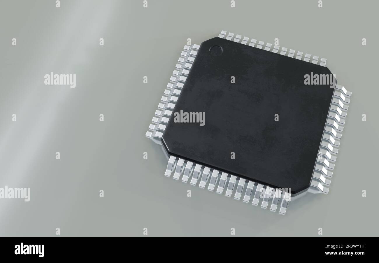 3d render of microchip or semiconductor chip, for computing Stock Photo ...