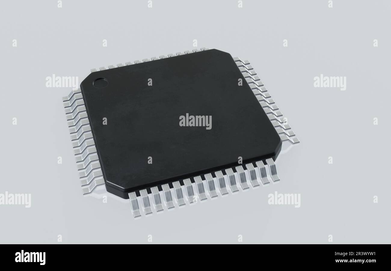 3d render of microchip or semiconductor chip, for computing Stock Photo ...