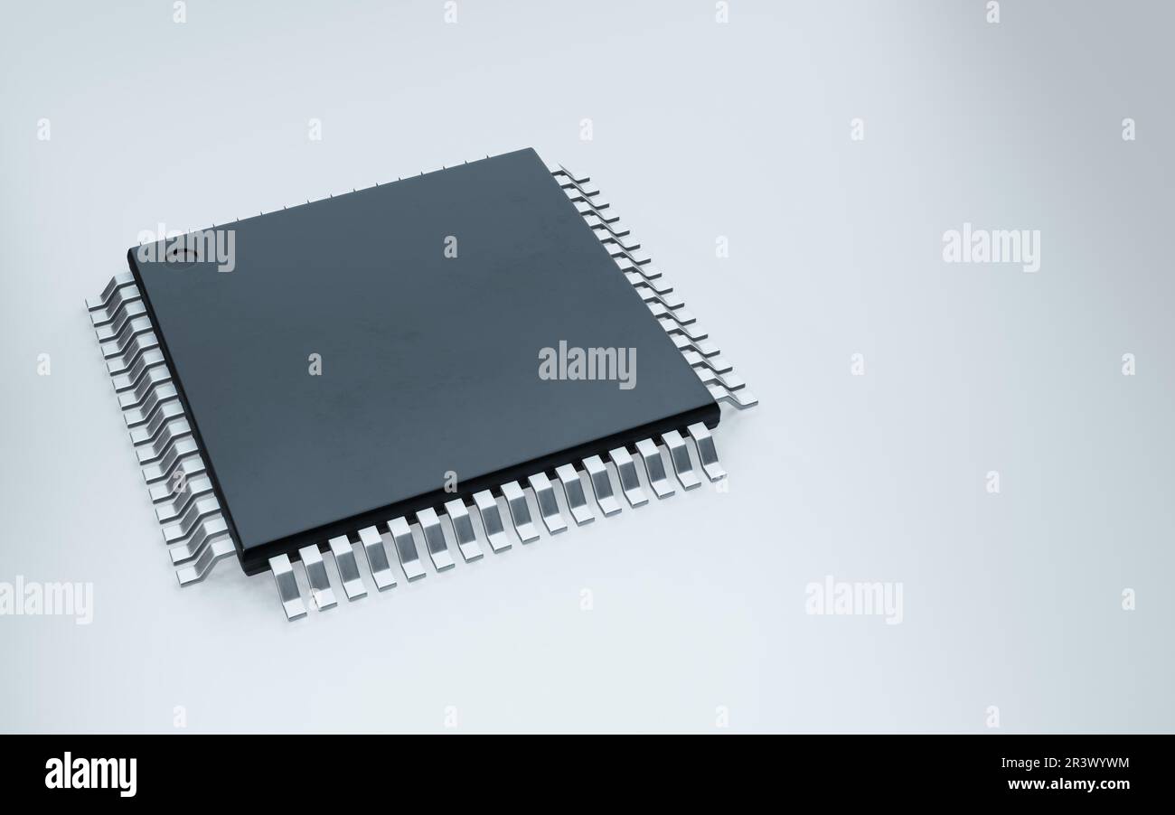 3d render of microchip or semiconductor chip, for computing Stock Photo ...
