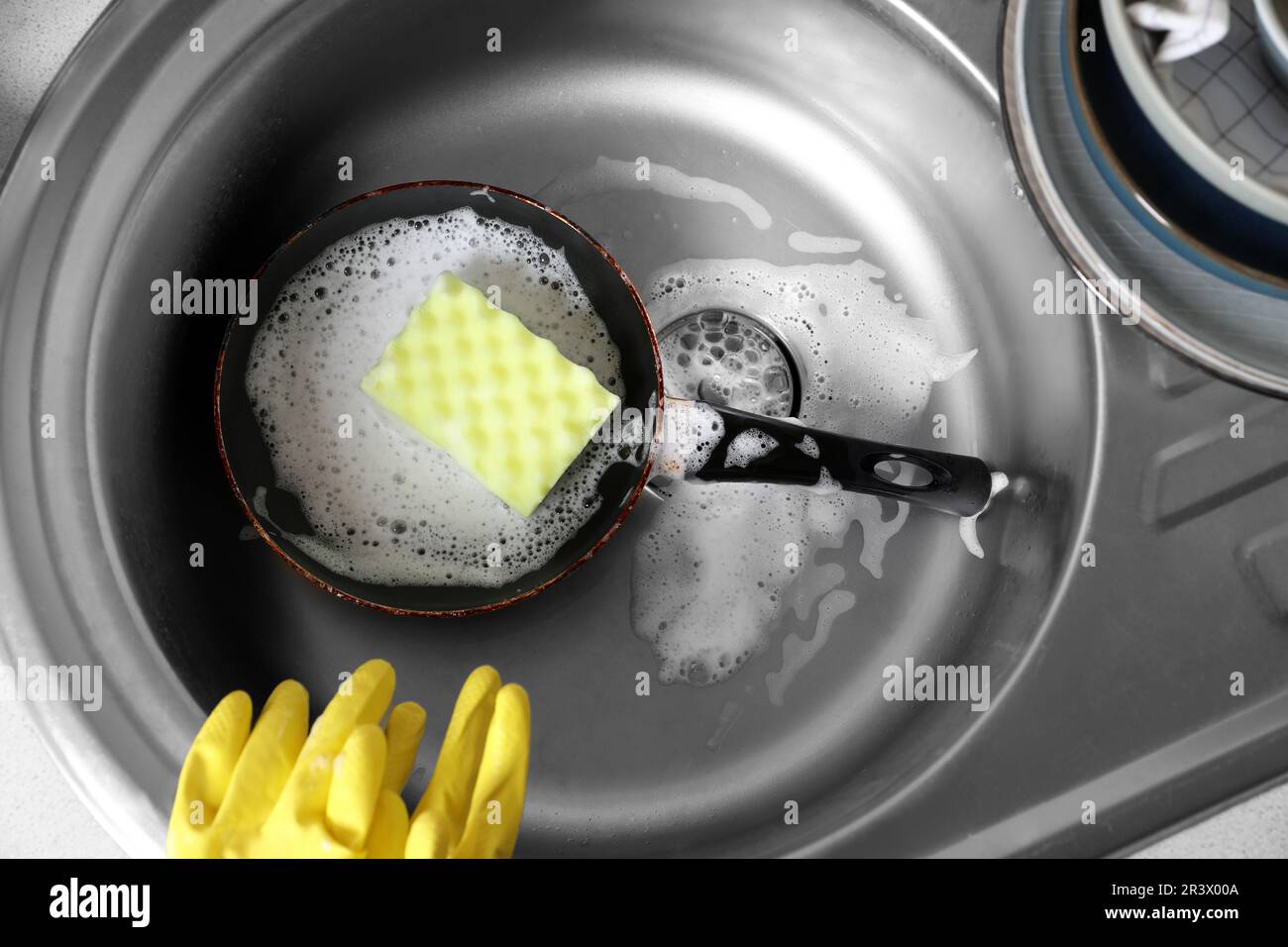 Dirty frying pan in kitchen sink hi-res stock photography and images ...