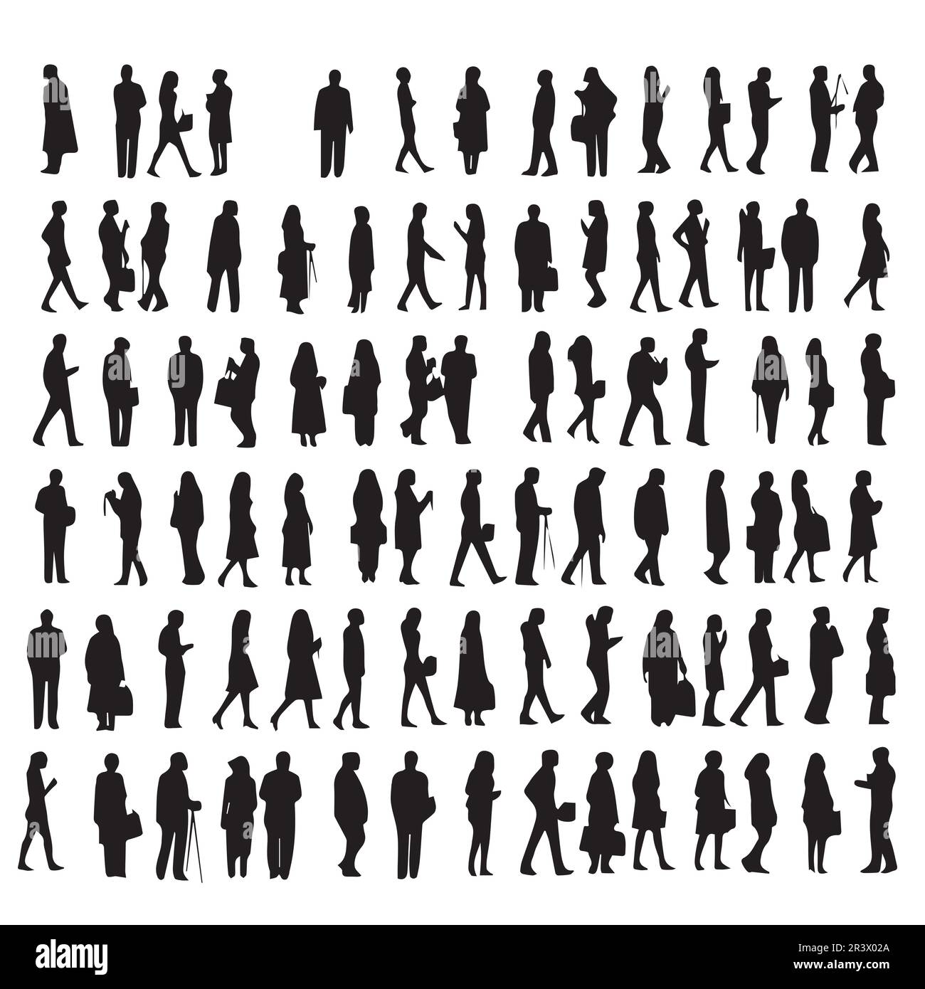 Queue in silhouette Cut Out Stock Images & Pictures - Alamy