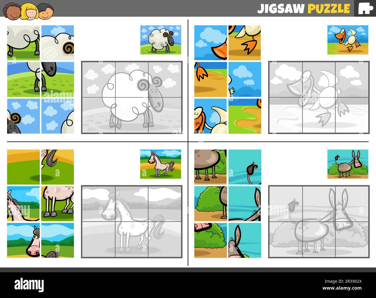 Donkey puzzle hi-res stock photography and images - Alamy