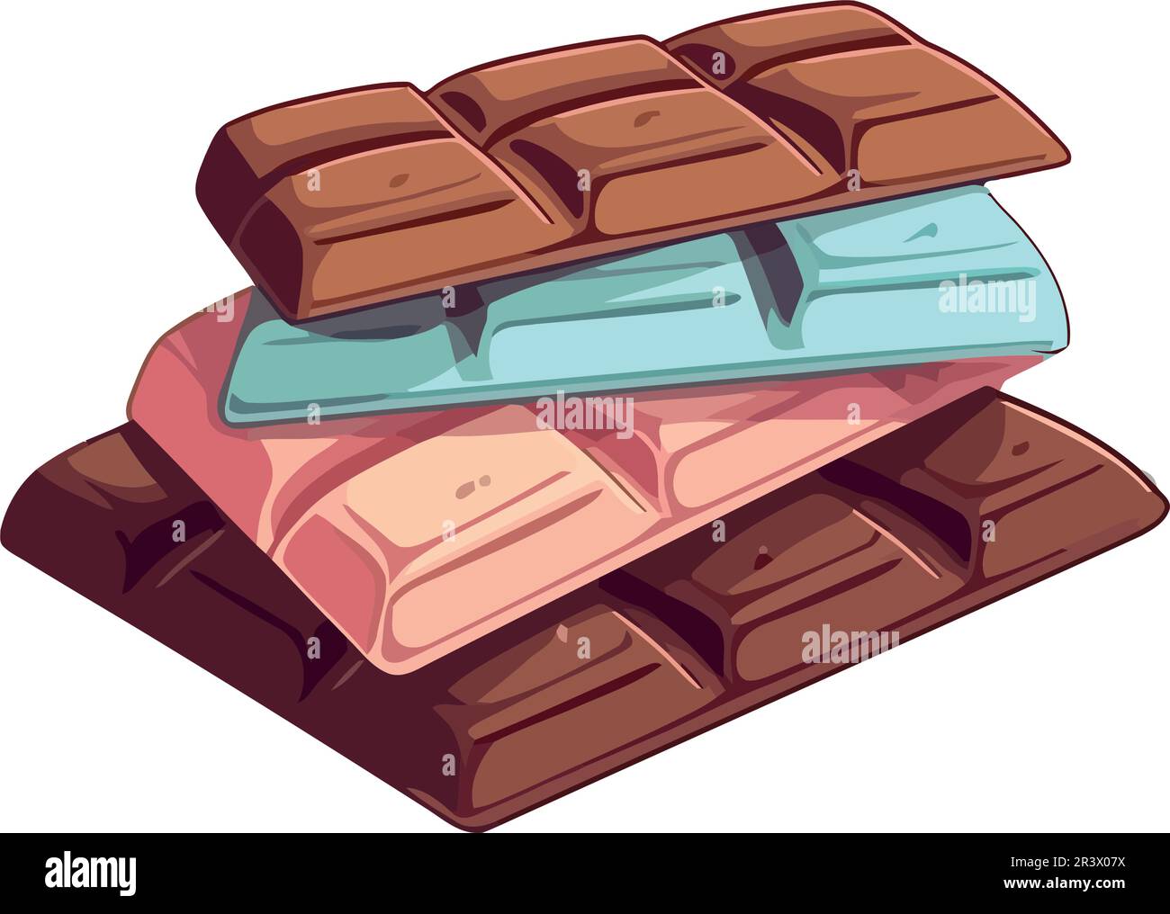 A cute bars chocolate of a stack Stock Vector Image & Art - Alamy