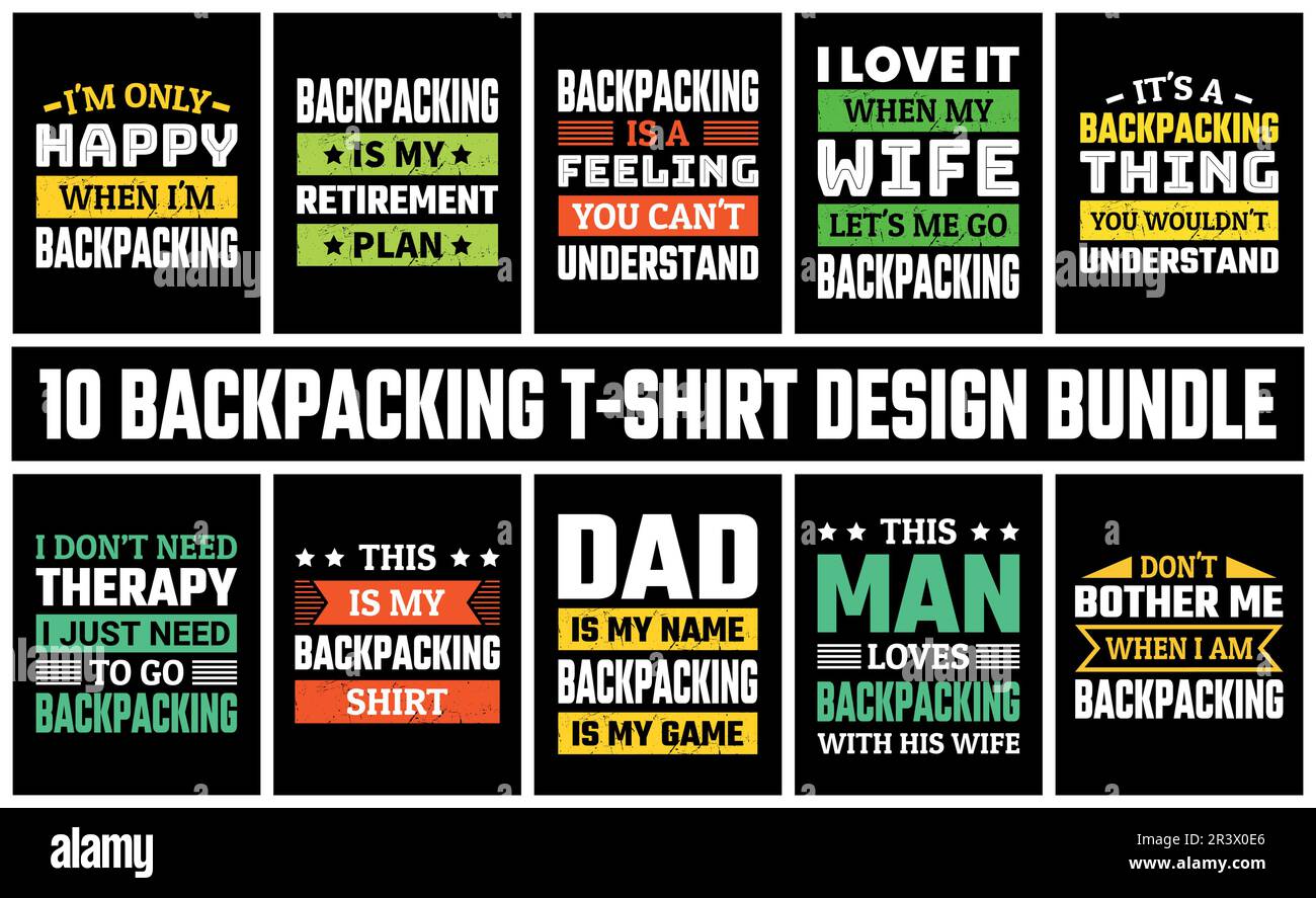 Backpacking t shirt design hi-res stock photography and images - Alamy