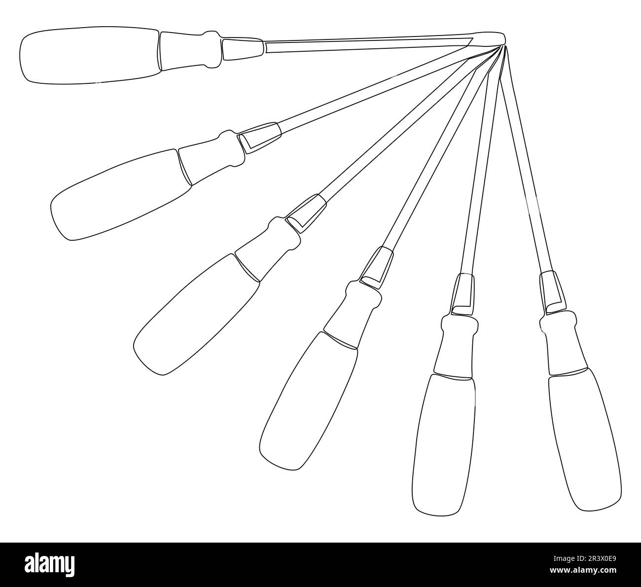 One continuous line of Screwdriver. Thin Line Illustration vector ...