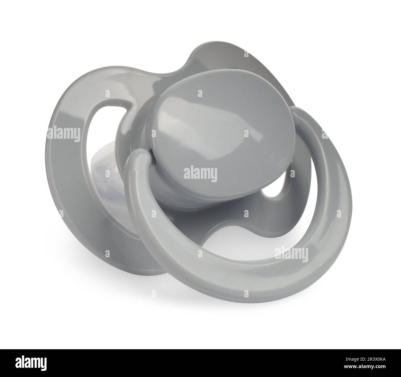 New light grey baby pacifier isolated on white Stock Photo - Alamy