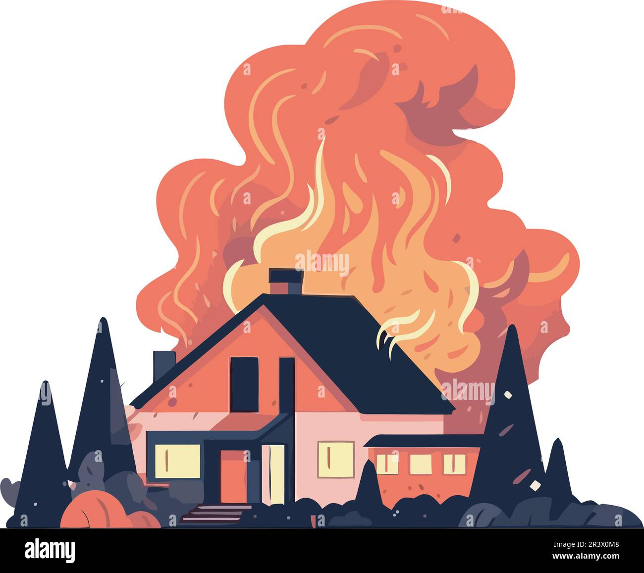 Farm house chimney smoke Stock Vector Images - Alamy