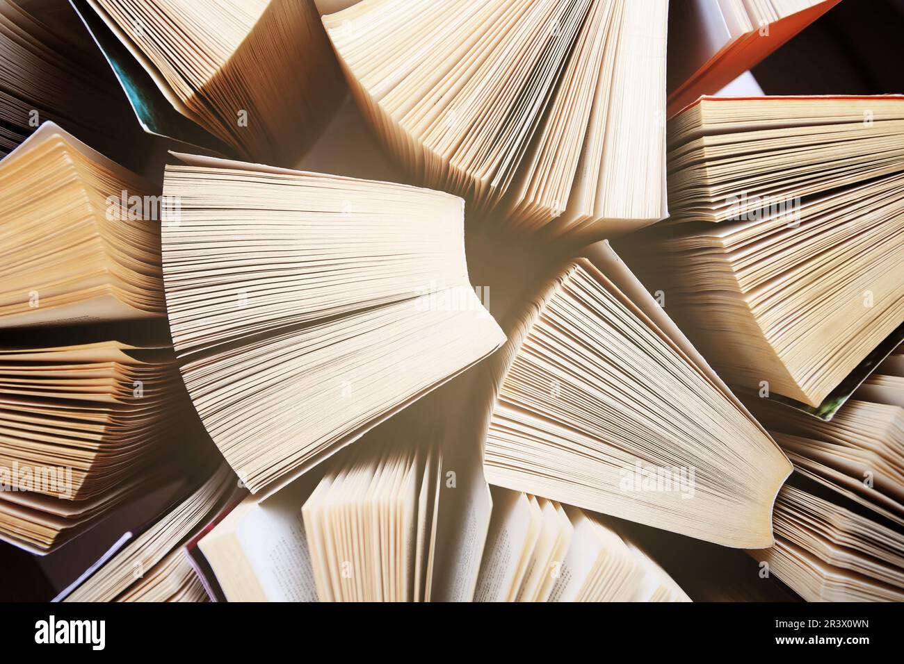 Collection of different books as background, above view Stock Photo - Alamy