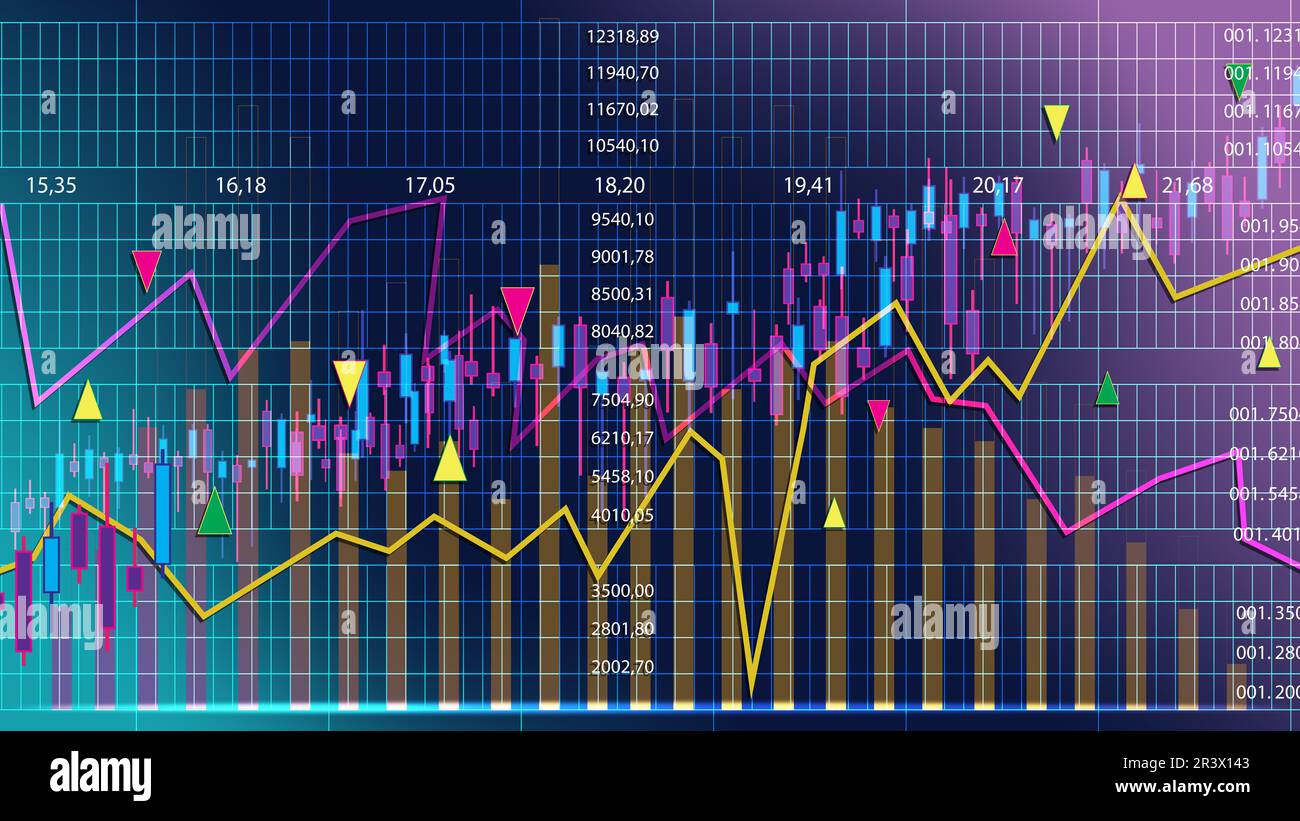Movement of asset price. Market of cryptocurrency / stocks / commodity ...