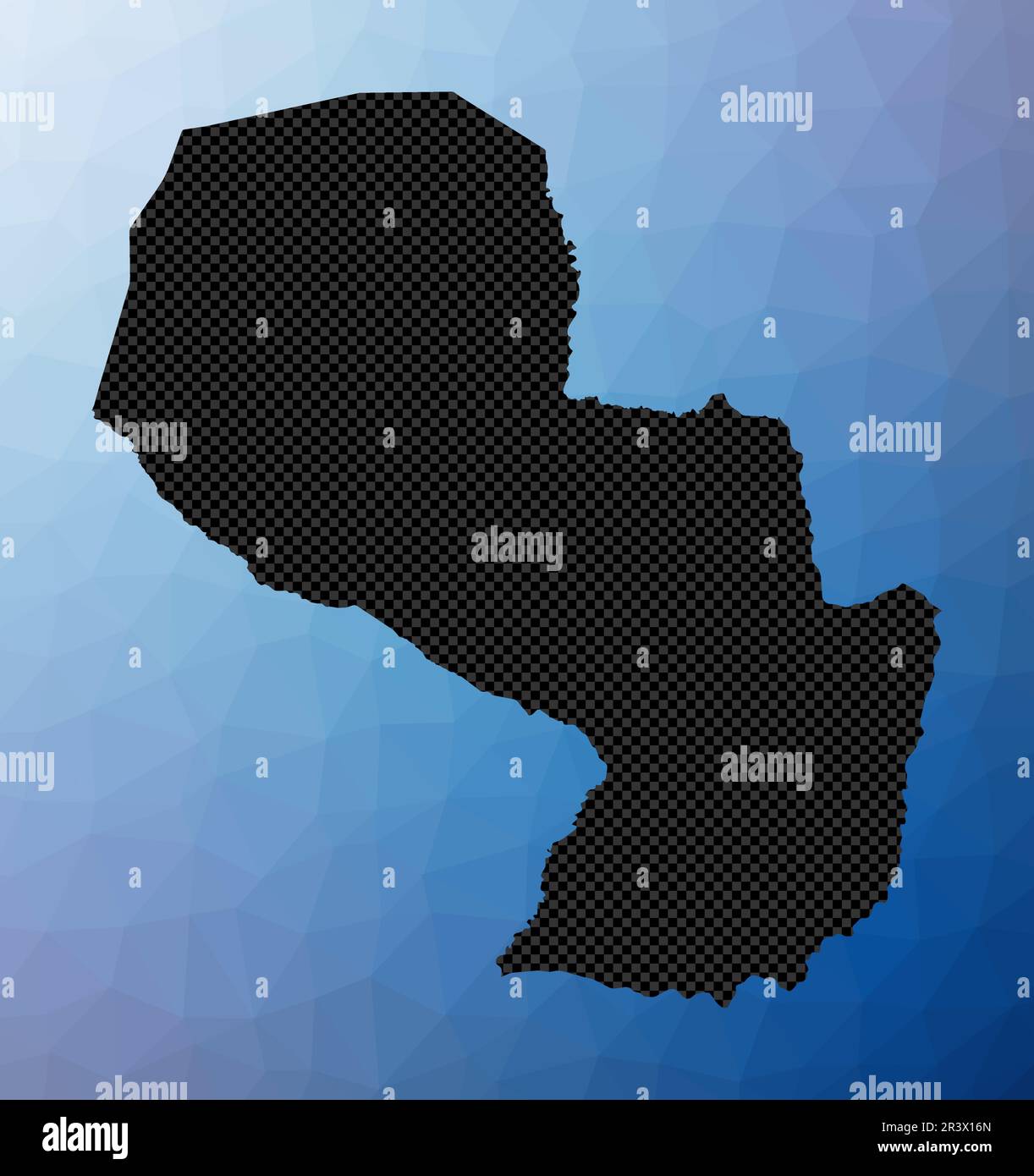 Paraguay geometric map. Stencil shape of Paraguay in low poly style ...