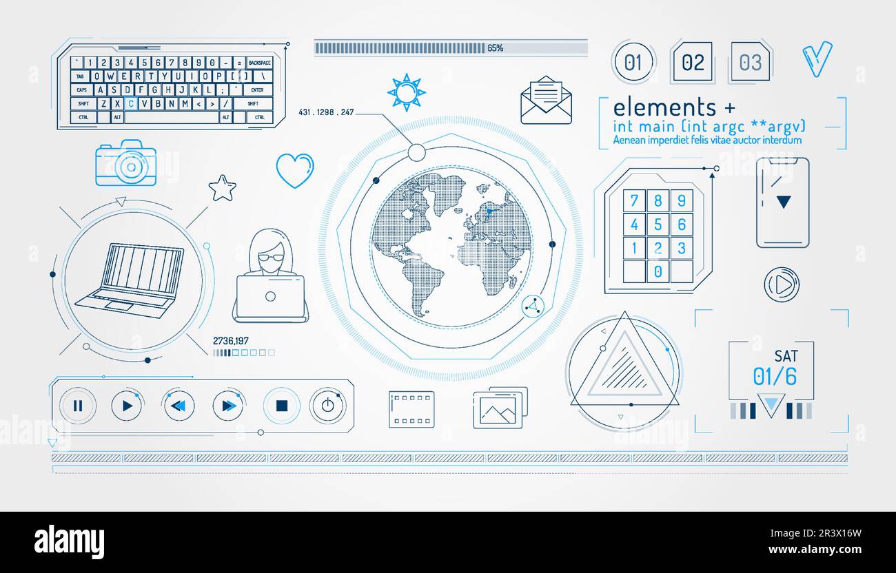 Set of infographic elements about internet communication and global ...