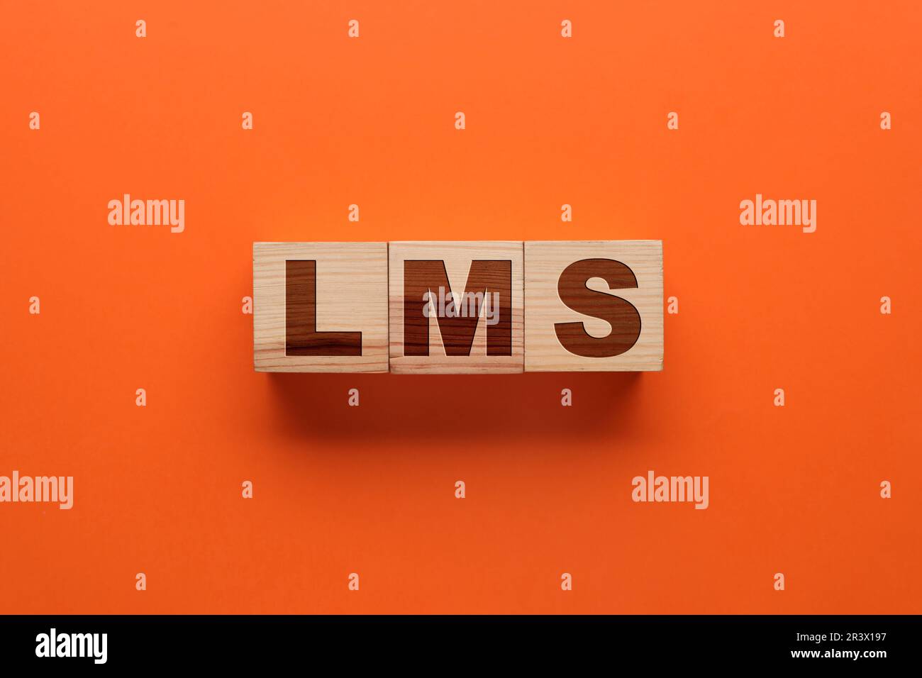 Learning management system. Wooden cubes with abbreviation LMS on ...