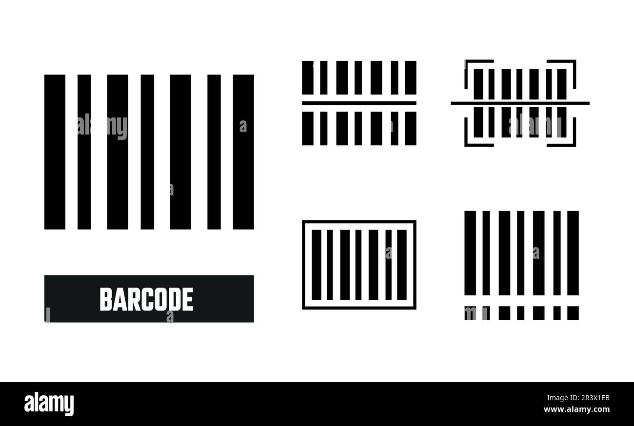 Barcode Fill Icon Symbol Vector. Black Glyph Barcode Icon Stock Vector ...