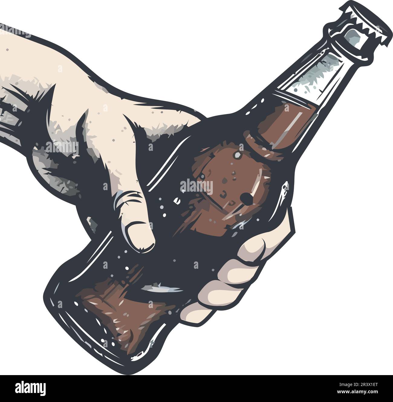 Hand pouring bottle beer Stock Vector Images - Alamy