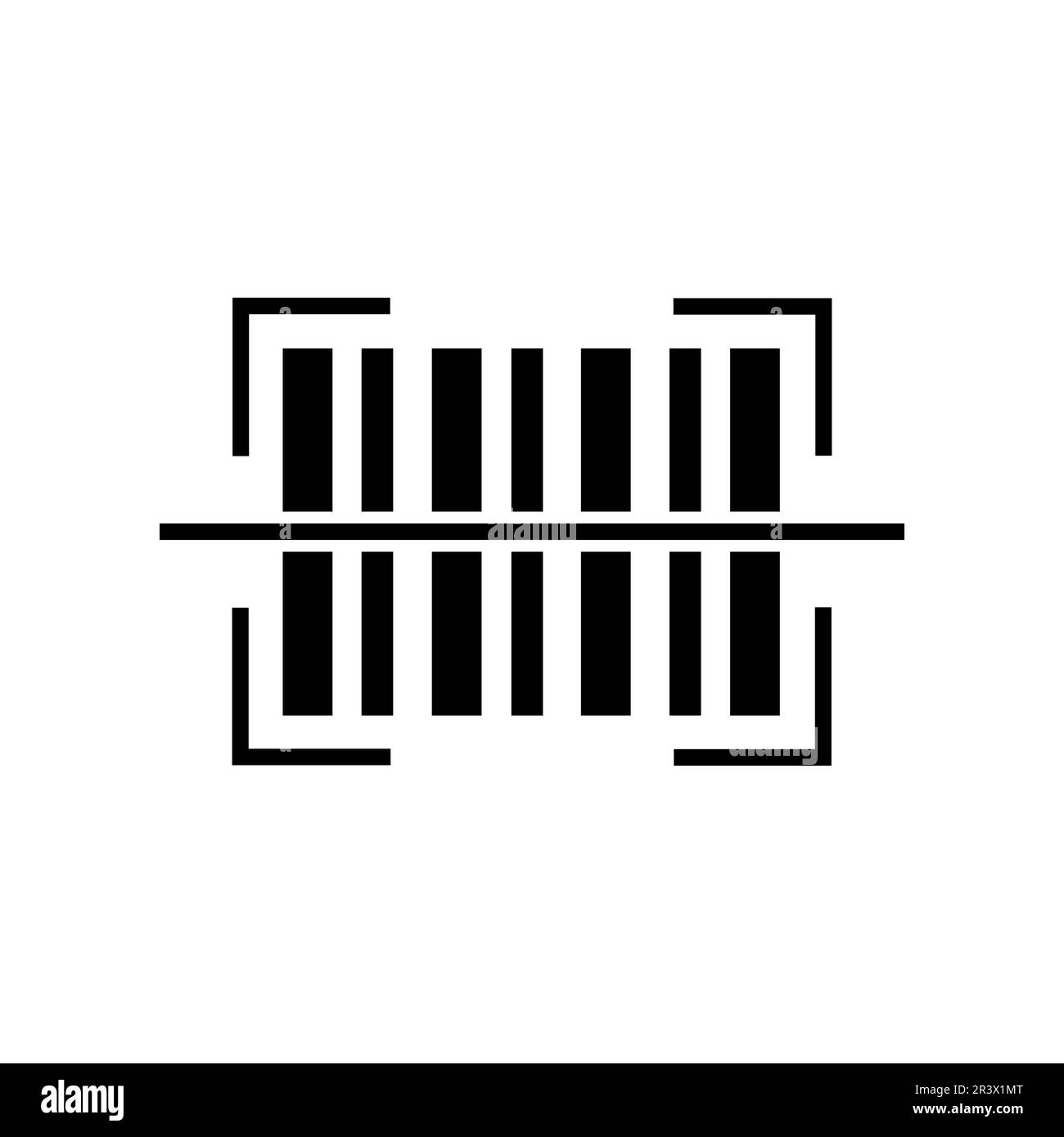 Barcode Fill Icon Symbol Vector. Black Glyph Barcode Icon Stock Vector ...