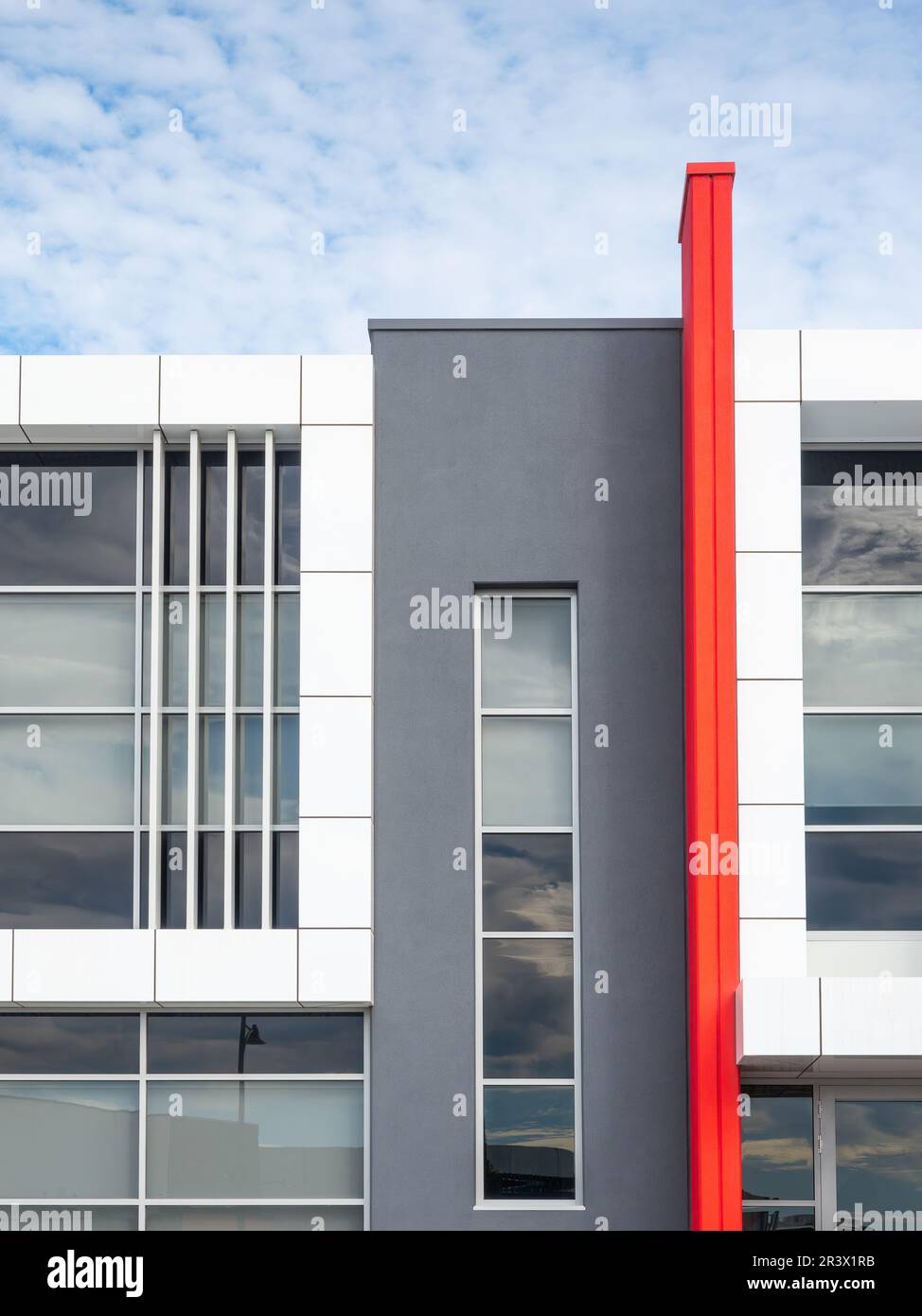 Modern architecture with grey and red in an industrial area in Perth ...