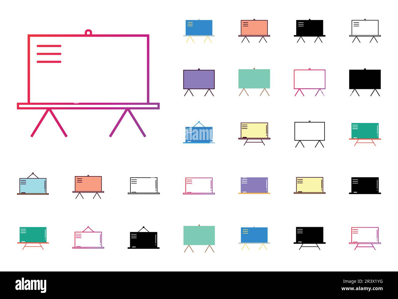 Blackboard Icon Set Vector Illustration Stock Vector Image & Art - Alamy