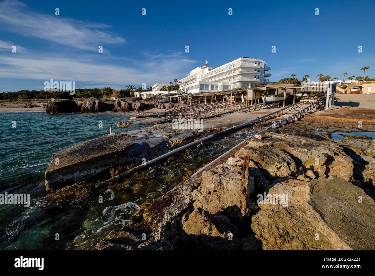 Ca MarÃ­ boathouse huts Stock Photo - Alamy