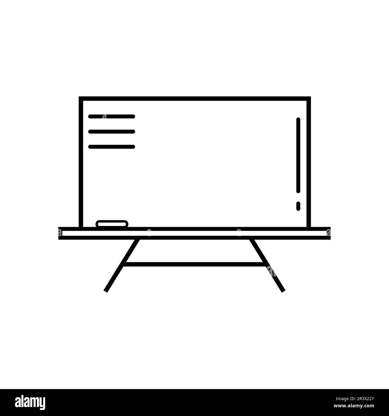 Blackboard Lineal Icon Symbol Vector. Black Outline Blackboard Icon ...