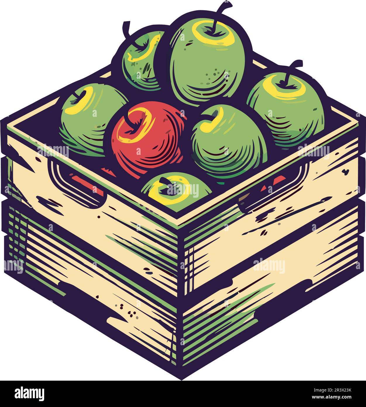 Basket full green fruits Stock Vector Images - Alamy