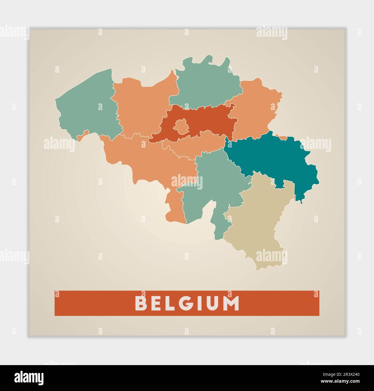 Detailed map of belgium with regions hi-res stock photography and ...