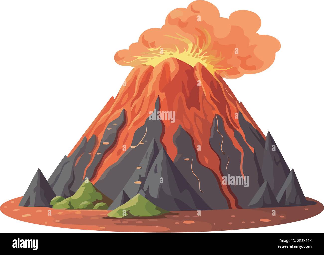 Volcanic landscape erupts adventure awaits in nature Stock Vector Image ...