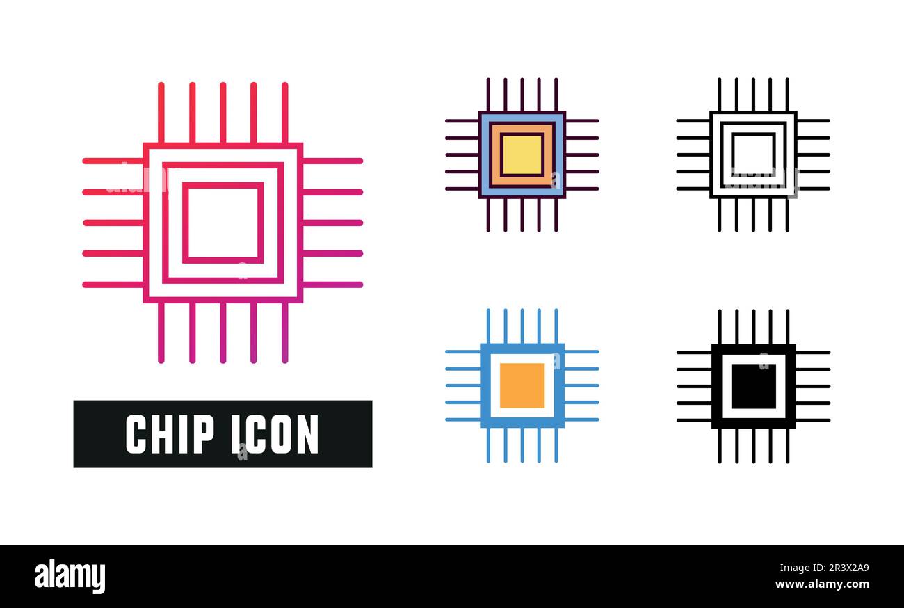 Chip Icon Set Vector Illustration Stock Vector Image & Art - Alamy