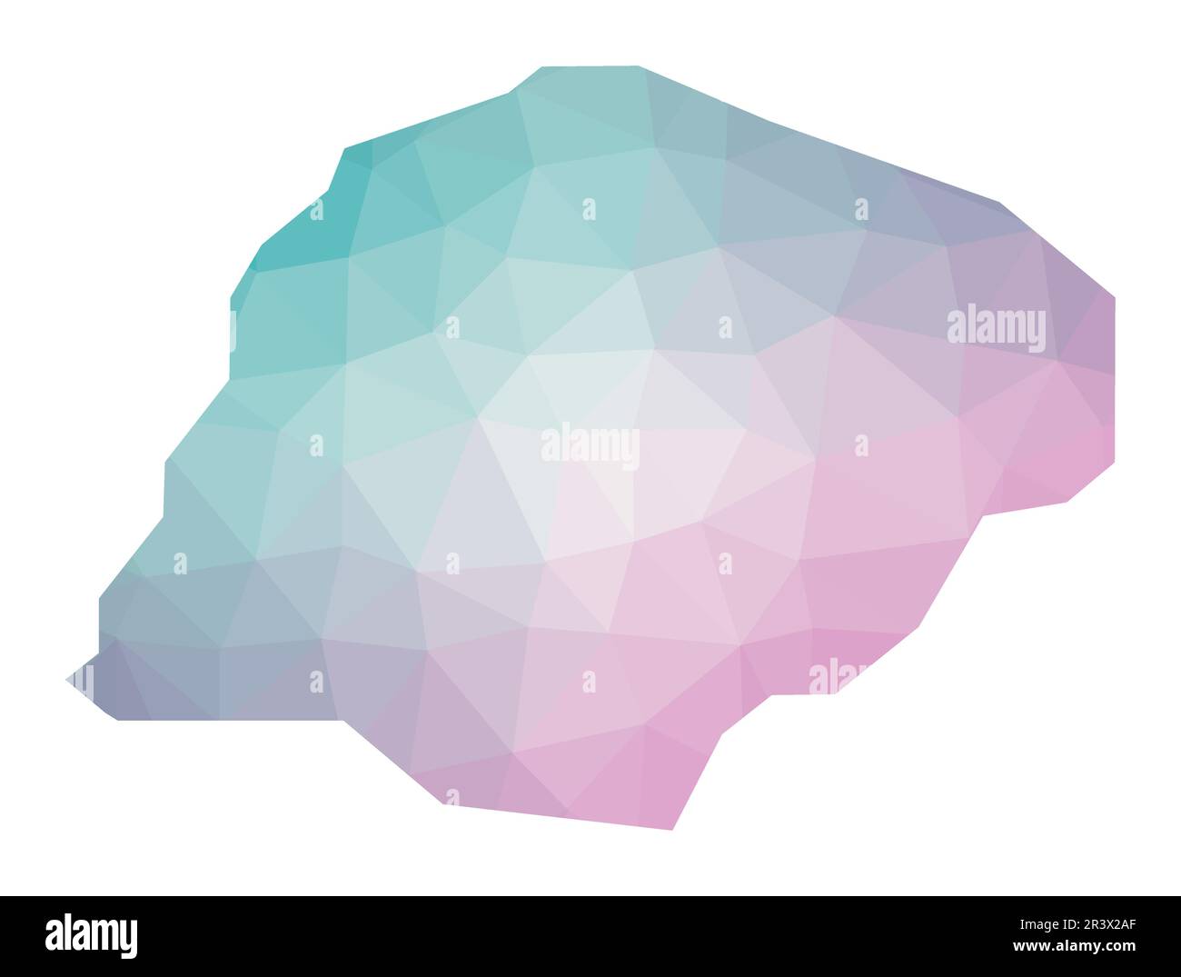 Polygonal map of Inisheer. Geometric illustration of the island in ...