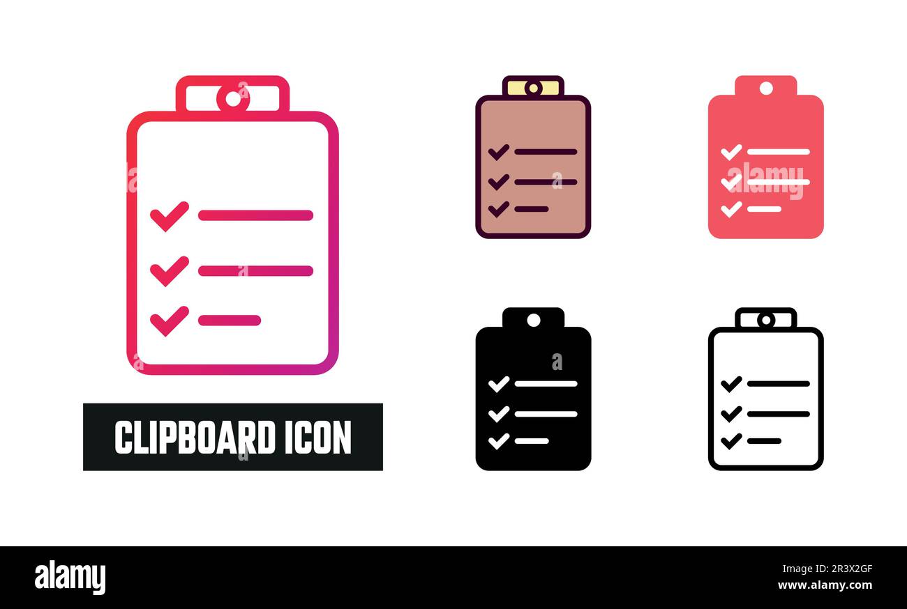 Clipboard Icon Set Vector Illustration Stock Vector Image & Art - Alamy