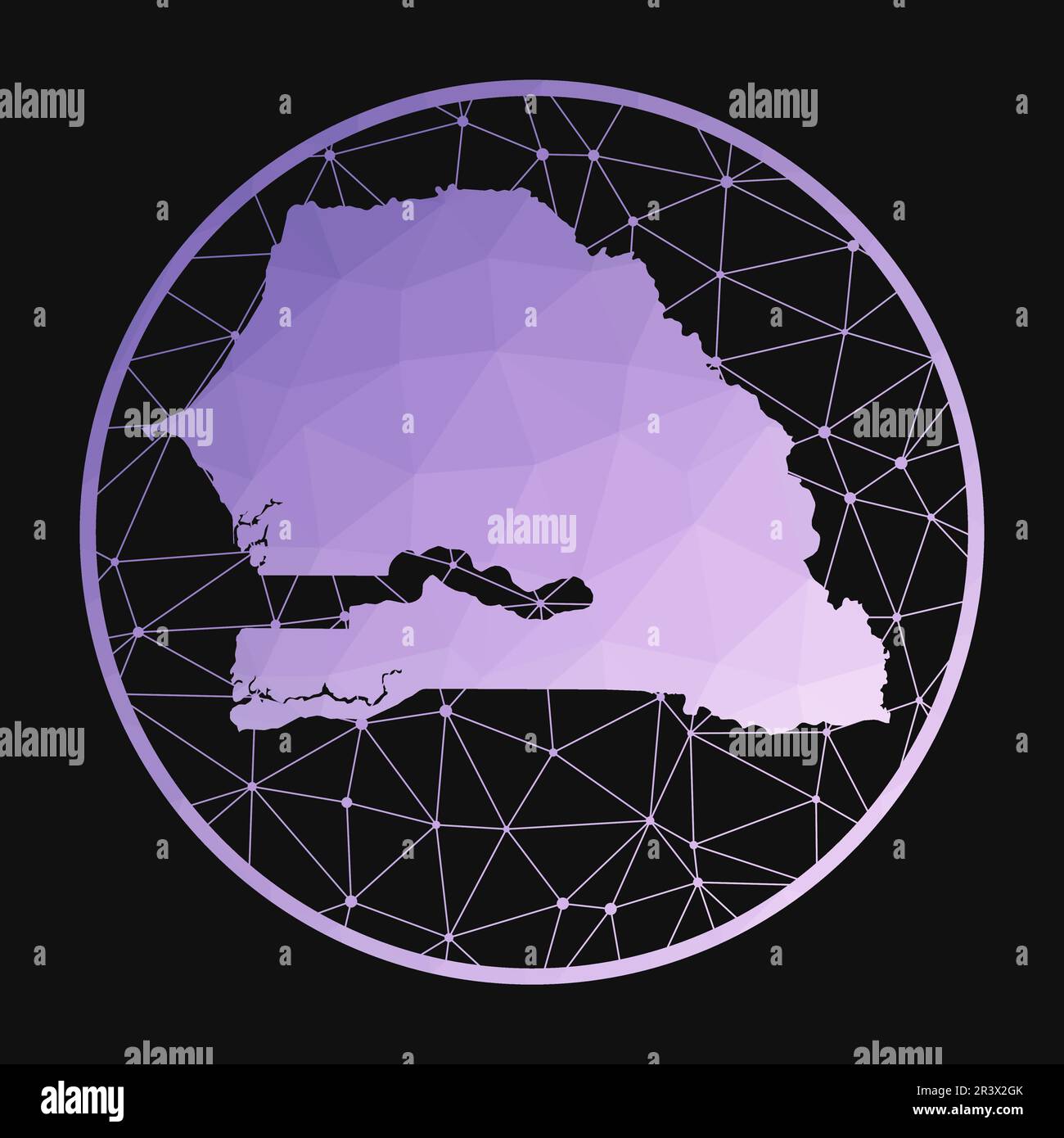 Senegal icon. Vector polygonal map of the country. Senegal icon in ...