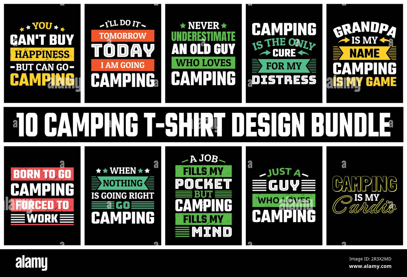 Camping text vector vectors hi-res stock photography and images - Alamy