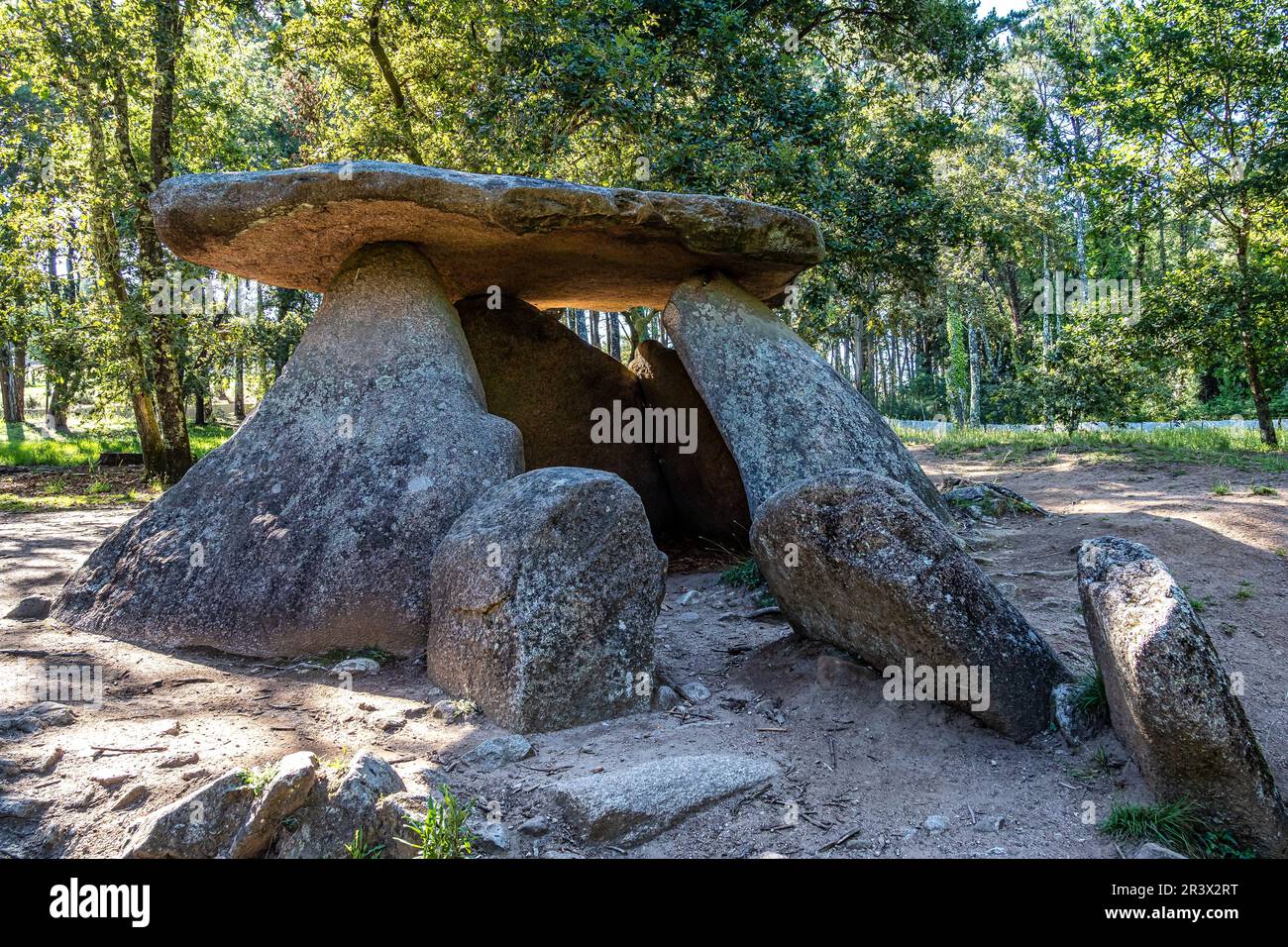 Prehistoric megalithic Dolmen de Axeitos at Riveira, Rias Baixas ...